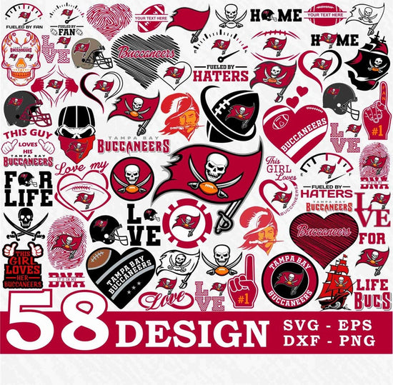 Tampa Bay Buccaneers 58 SVG Bundle Package Designs – Family Supply Digitals